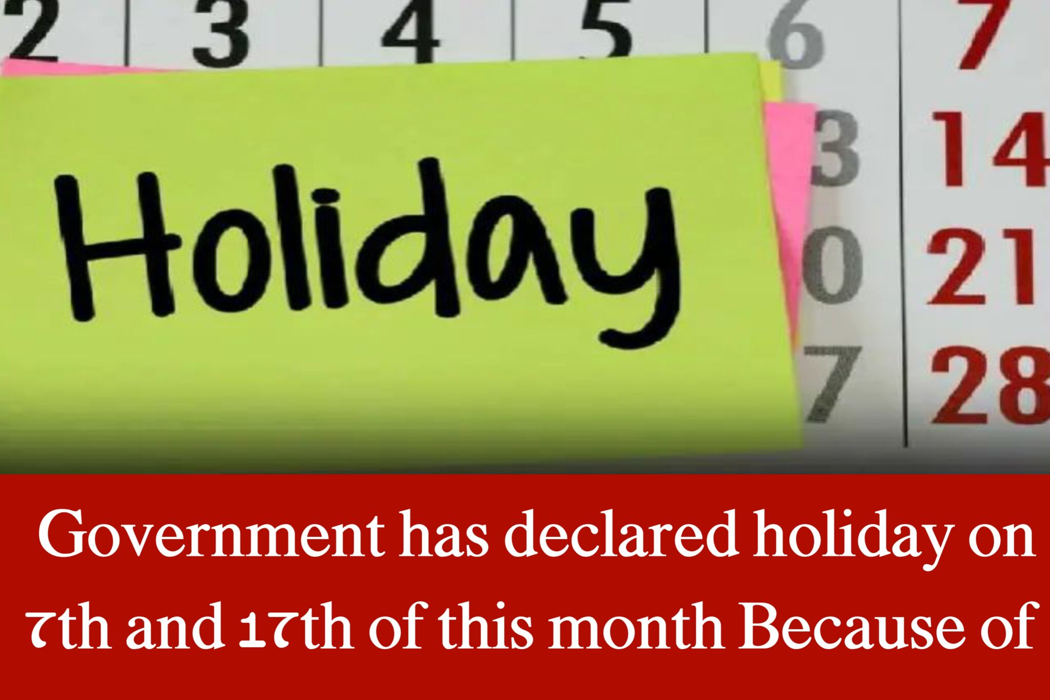 Government Declares Holidays In September 2024